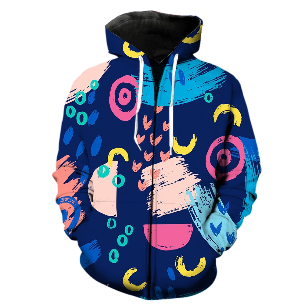 Abstract Art Graffiti Men's Zipper Hoodie Unisex Cool 3D Printed ...