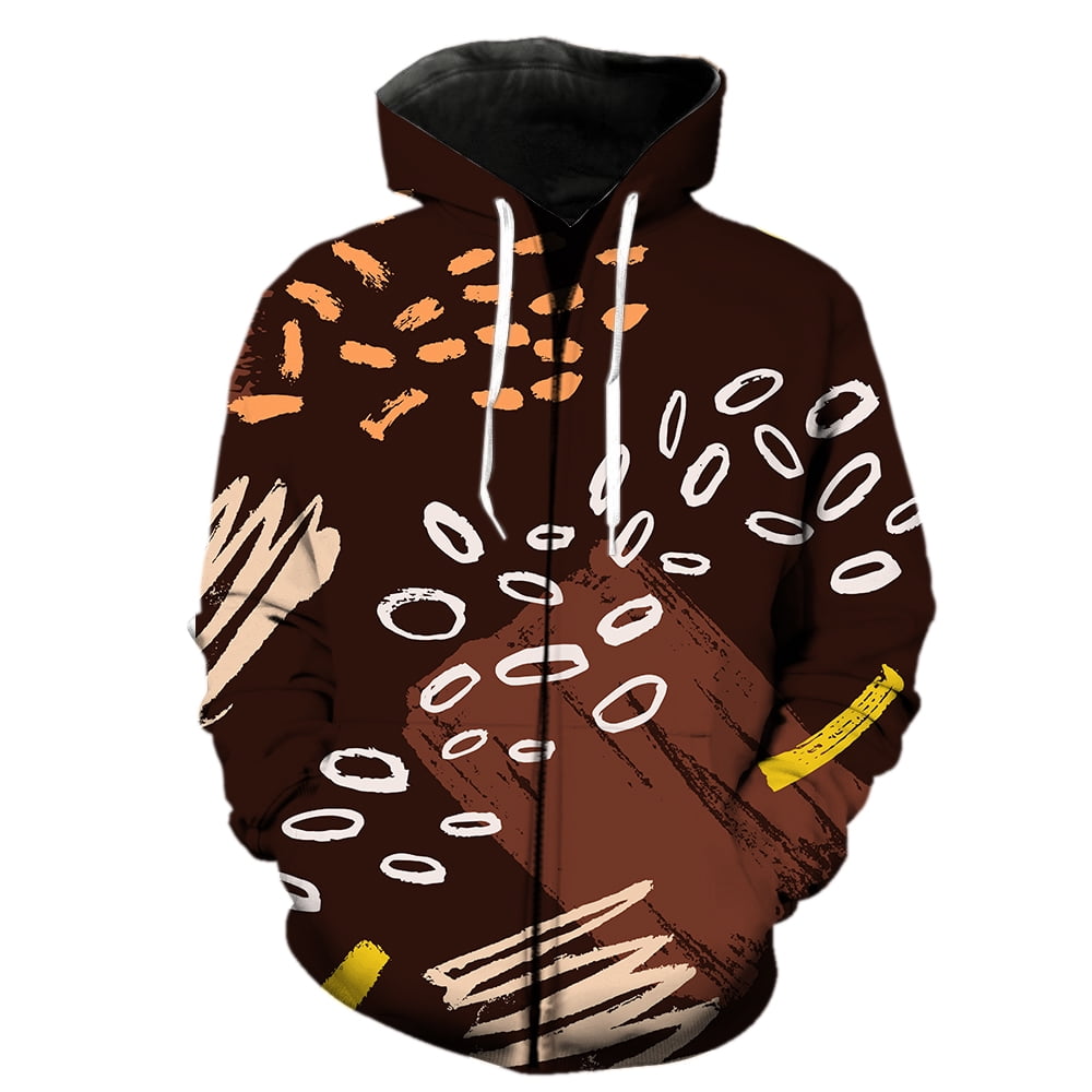 Abstract Art Graffiti Men's Zipper Hoodie With Hood Jackets Casual Cool ...