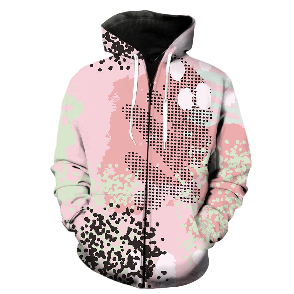 Abstract Art Graffiti Men's Zipper Hoodies Streetwear 3D Print ...