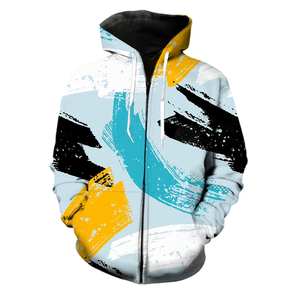 Abstract Art Graffiti Men's Zipper Hoodies Tops Casual Cool 3D Printed ...