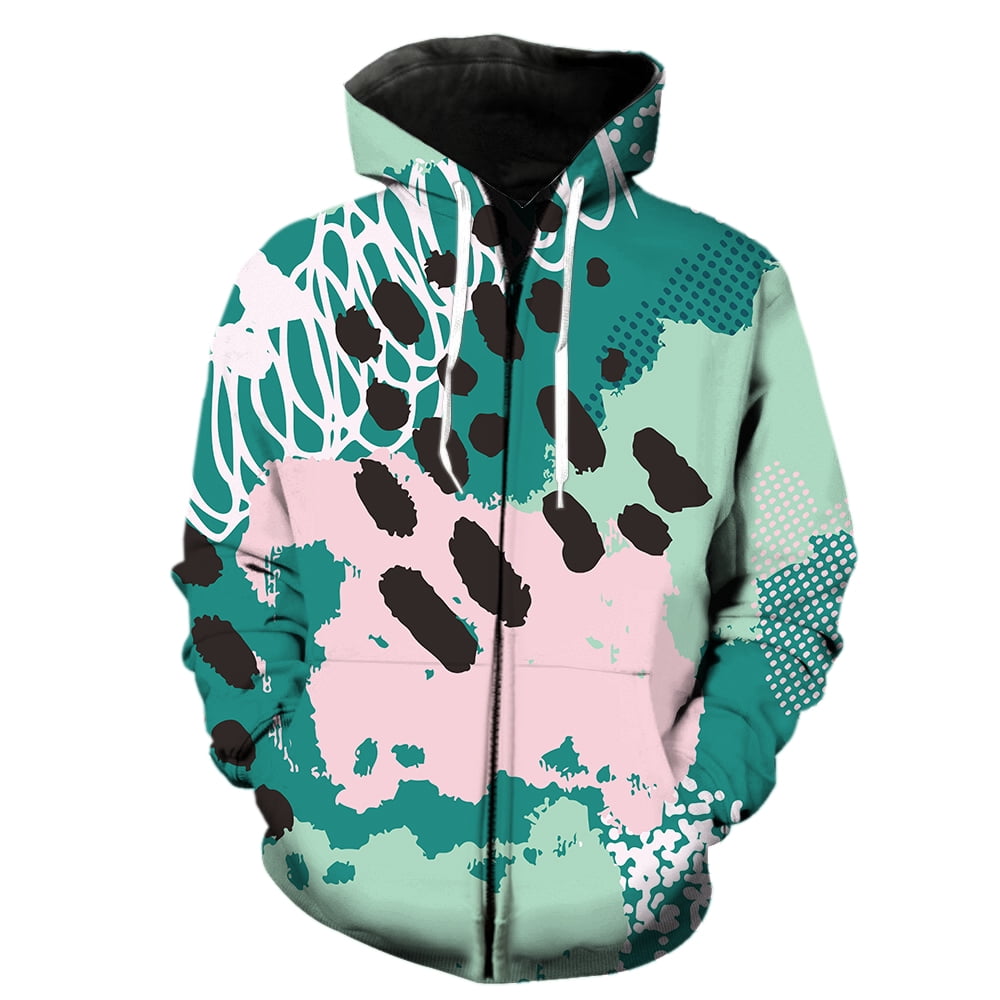 Abstract Art Graffiti Men's Zipper Hoodies Unisex Funny Cool With Hood ...
