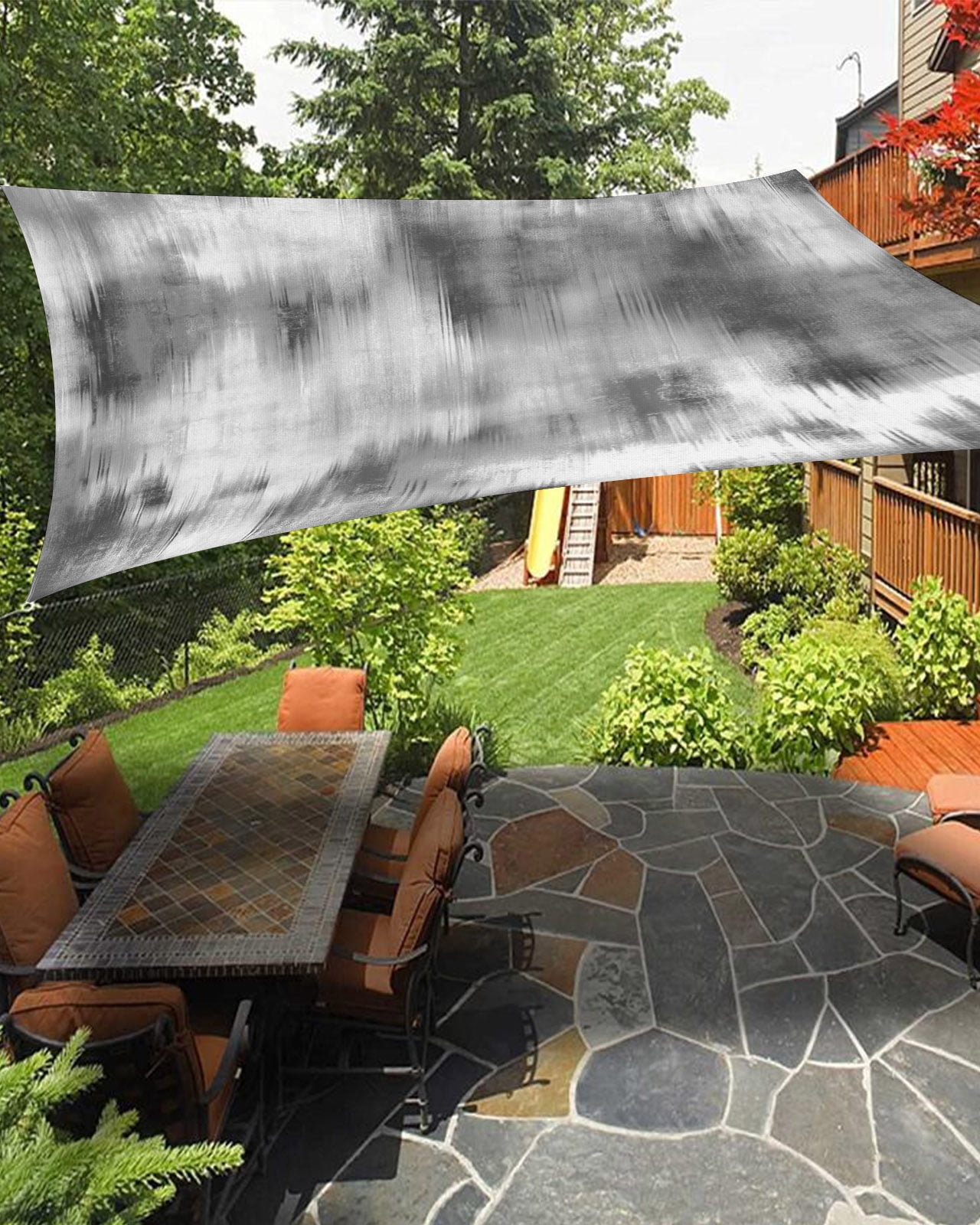 Abstract Art Gray Black Sun Shade Sail 14'X18' Gradient Retro Modern ...
