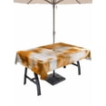 Abstract Art Gray Orange Rectangle Outdoor Tablecloth with Umbrella ...