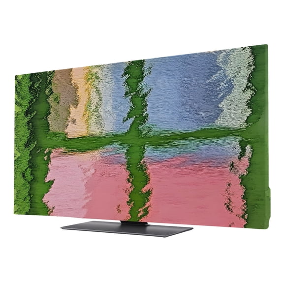 Abstract Art Green Window TV Cover for 40 Inch Screen, Stretch Fabric ...