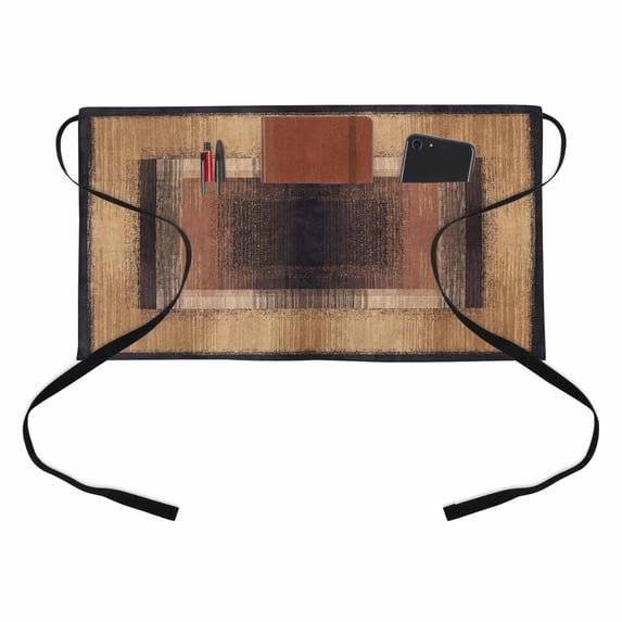 Abstract Art Half Waist Apron Brown and Black Mottled Texture Geometric ...