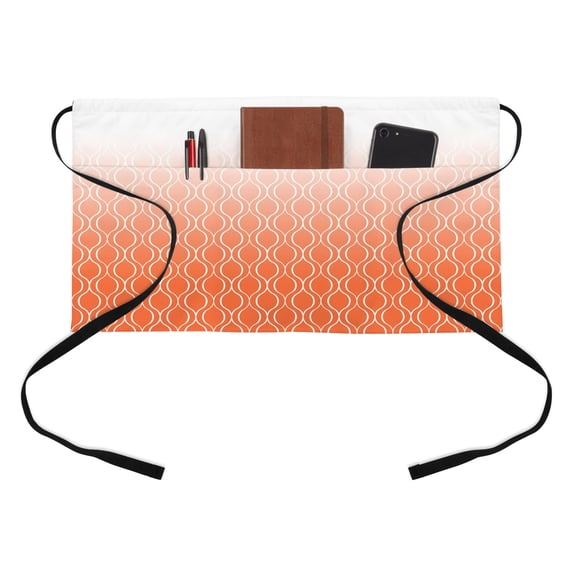 Abstract Art Half Waist Apron Classic Orange Line Gradient Texture ...