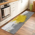 Abstract Art Hallway Washable Runner Rug 2x6 Yellow Grey Wall Mottled ...
