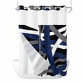 Abstract Art No Hook Shower Curtain and Snap in Liner Set, Blue White ...
