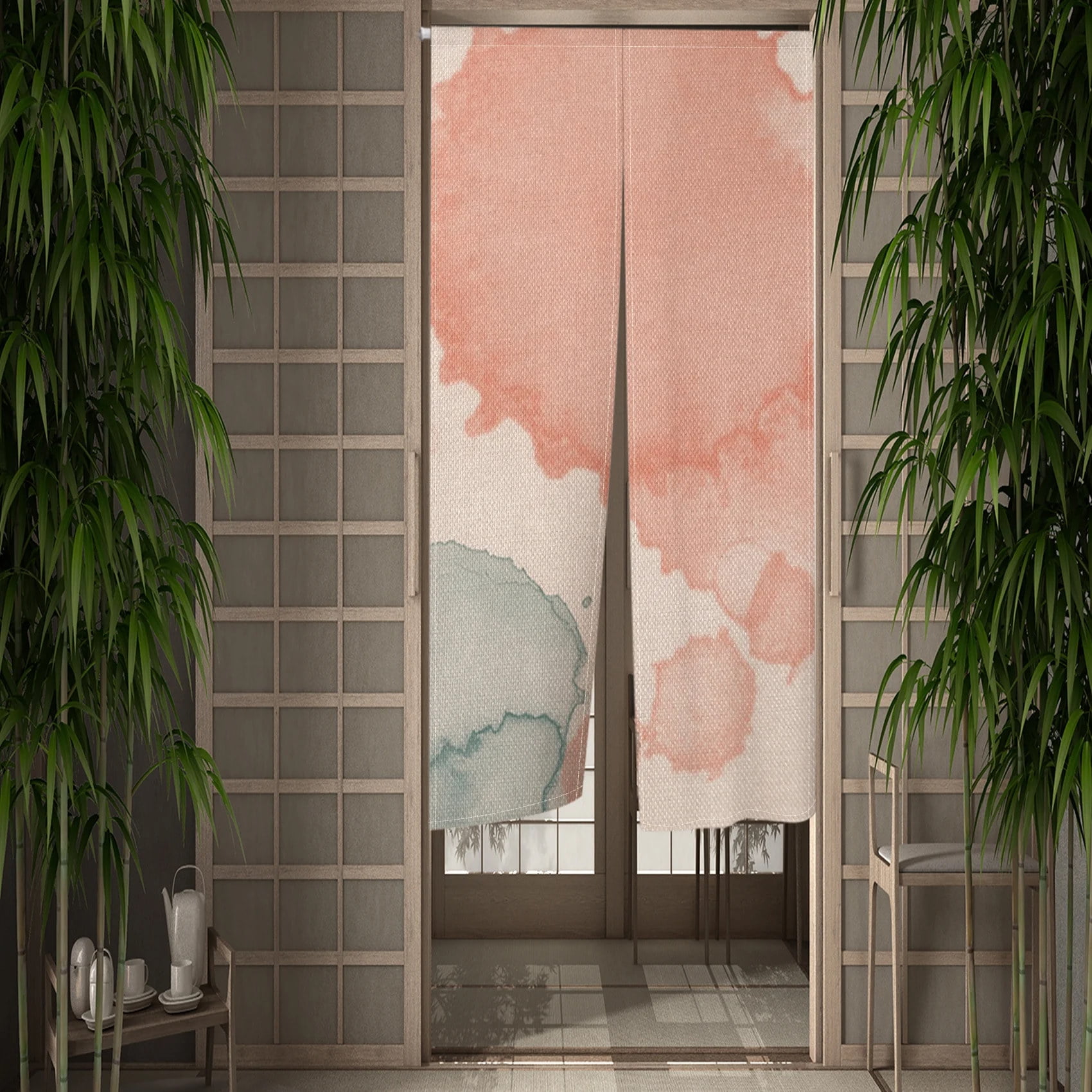 Abstract Art Japanese Door Curtain 3D Printed Painting Noren Doorway ...