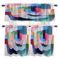 Abstract Art Kitchen Curtains Valance and Tier Set Simple Style ...