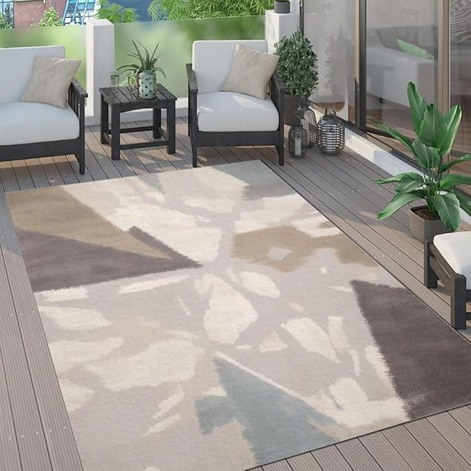 Abstract Art Large Area Rug, Retro Grey Runner Rugs, Non-Slip Floor ...