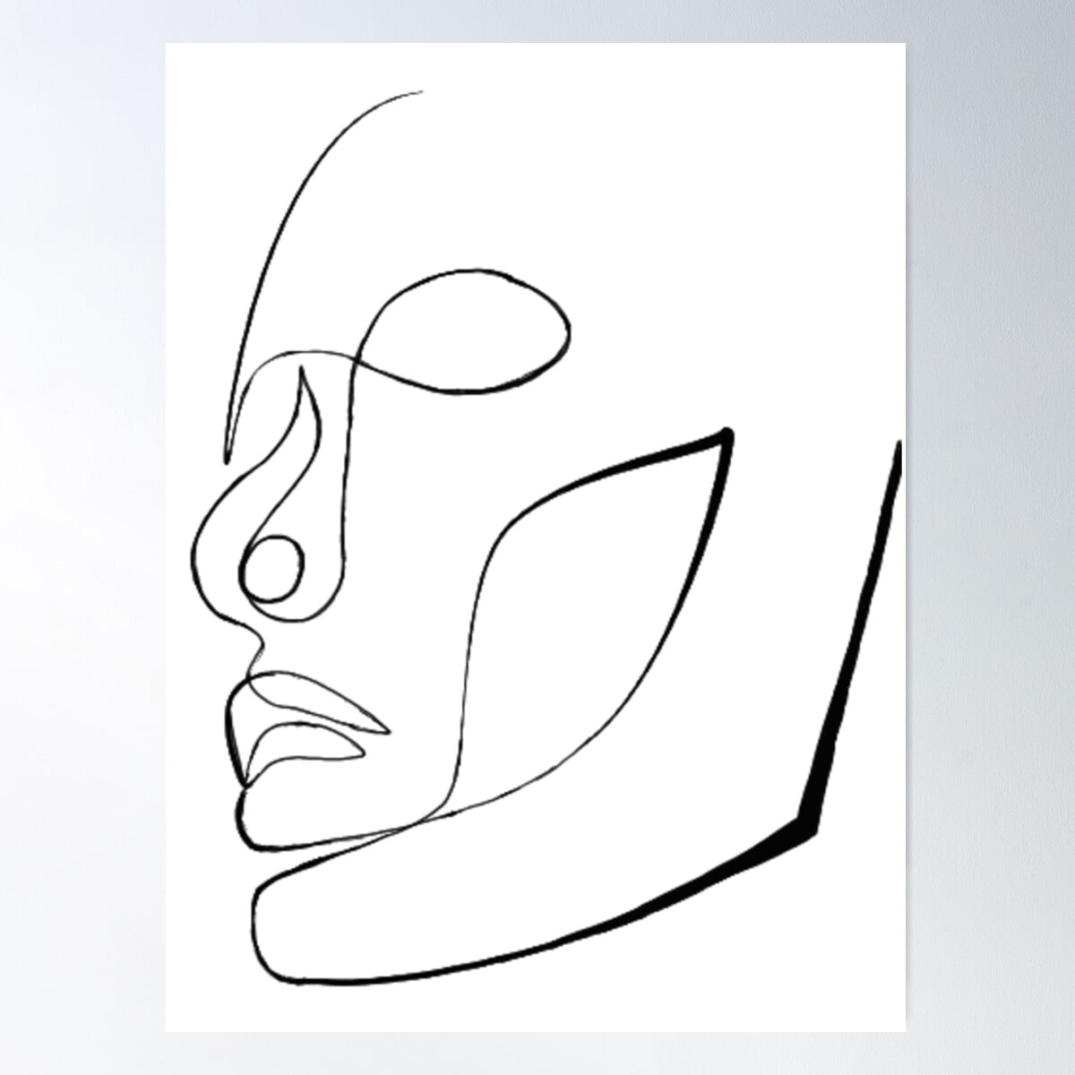 Abstract Art Man Face Poster Wall Art, Modern Wall Decor For Living ...