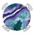 Abstract Art Marble Round Fitted Tablecloth with Elastic Edge, Purple ...