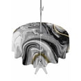 Abstract Art Marble Round Outdoor Tablecloth with Umbrella Hole Gold ...