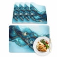 Abstract Art Marble Texture Leather Placemats Set of 4, 12x18 Inch ...