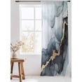 Abstract Art Marble Texture Sheer Curtains 108 Inch Long 1 Panel Black ...