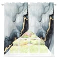 Abstract Art Marble Texture Sheer Curtains Swag Valances for Windows ...