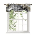 Abstract Art Marble Tie Up Valances Curtain, Gold Gray White Texture ...
