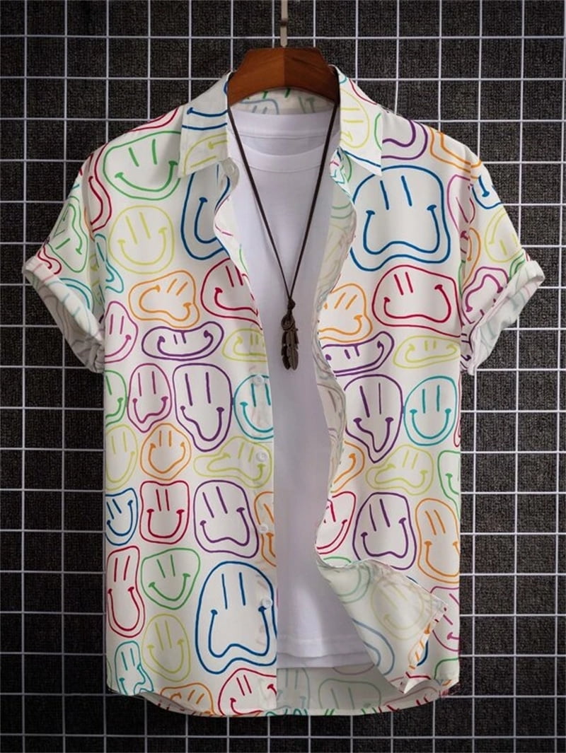 Abstract Art Men‘s Shirts Summer Casual Simple Pattern Shirt Men‘s ...