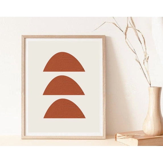 Abstract Art Mid Century Modern Burnt Orange Abstract Wall Art Modern ...
