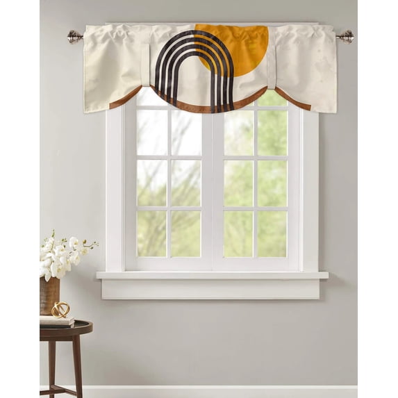 Abstract Art Mid Century Small Curtain Rod Pocket Short Curtains Home ...