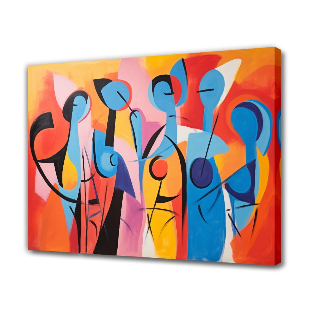 Abstract Art Modern Decorative Painting Abstract Group Portrait Framed ...