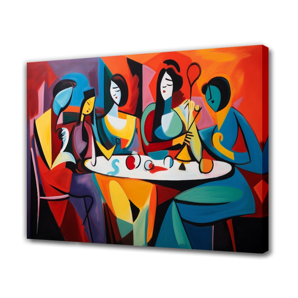 Abstract Art Modern Decorative Painting Colorful Character Gathering ...