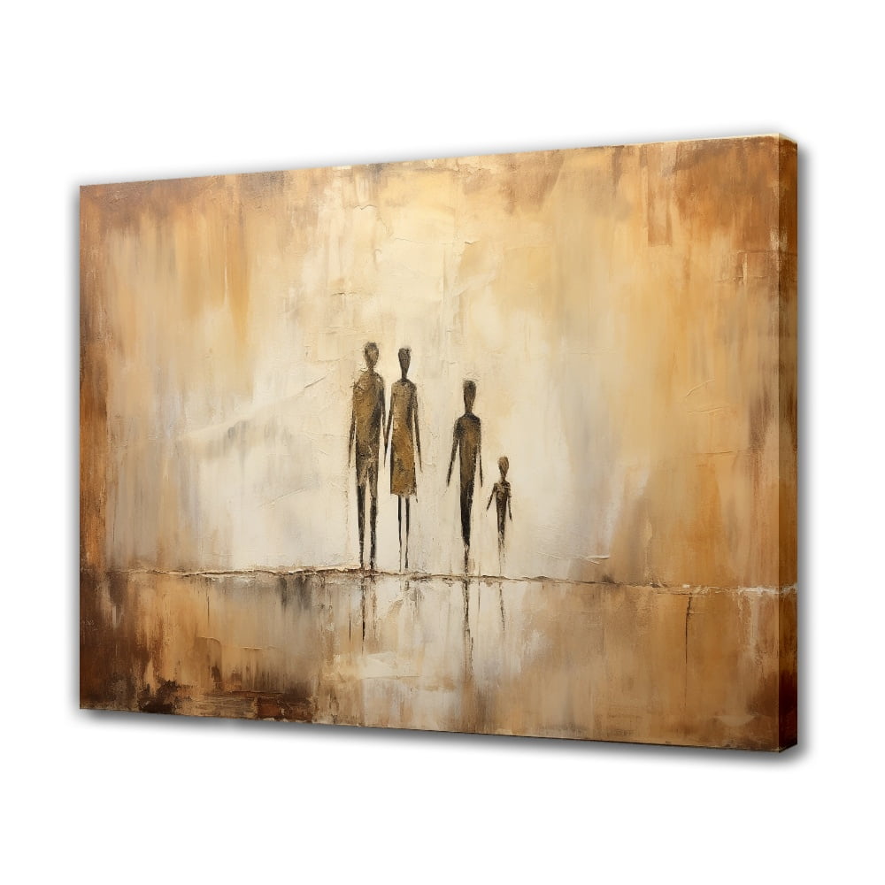Abstract Art Modern Decorative Painting A Couple With Two Children ...