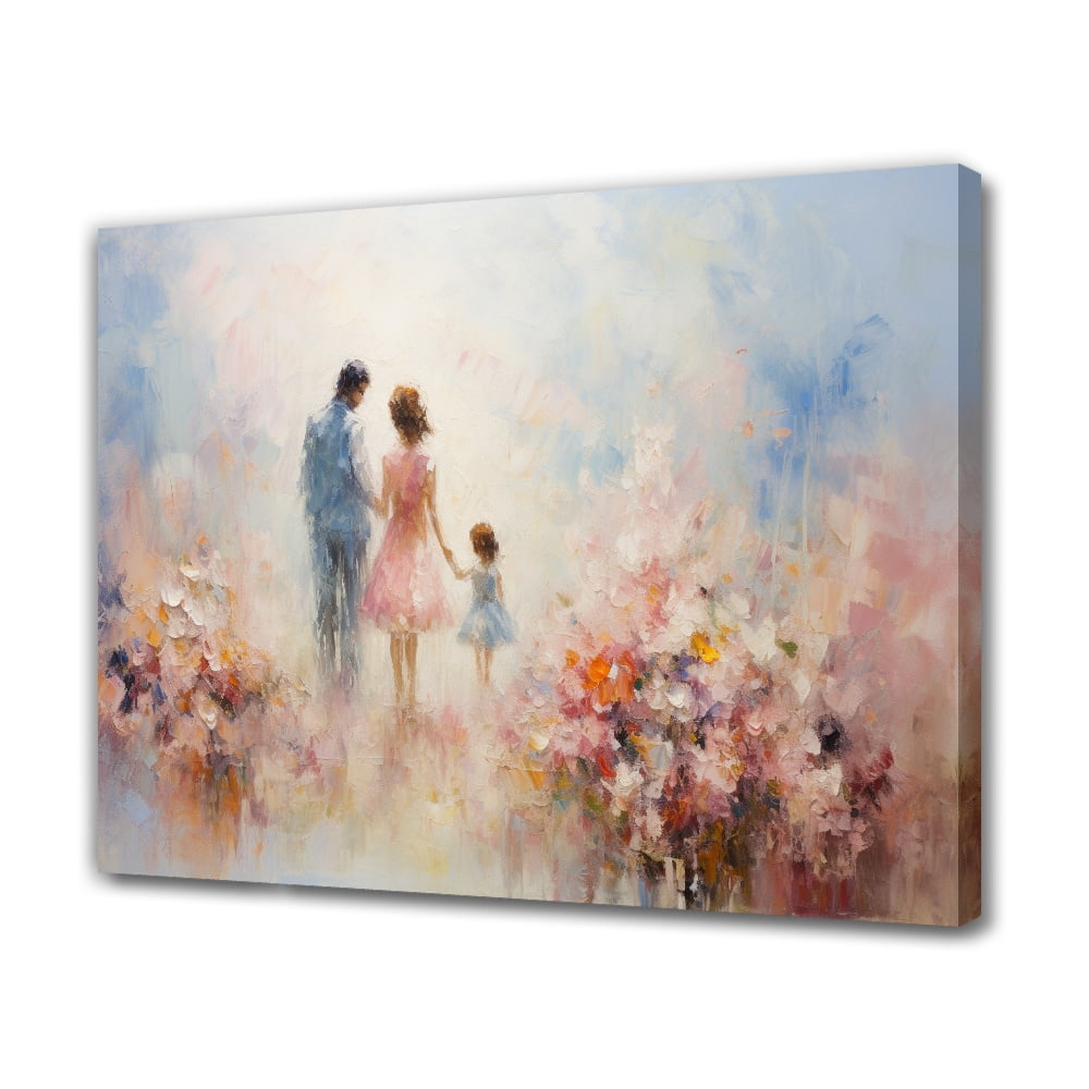 Abstract Art Modern Decorative Painting A Family Strolling Through The ...
