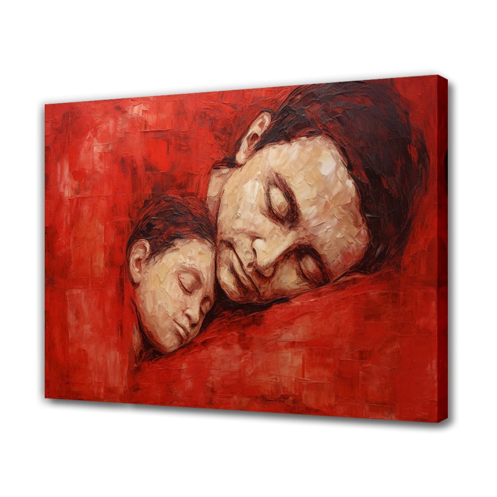 Abstract Art Modern Decorative Painting Father Sleeps With His Son In ...