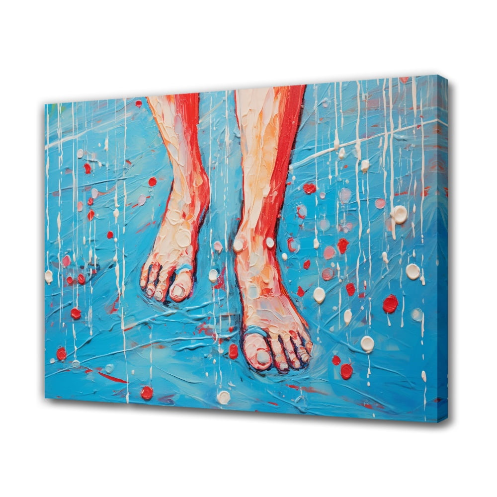 Abstract Art Modern Decorative Painting Feet Framed Canvas Poster ...