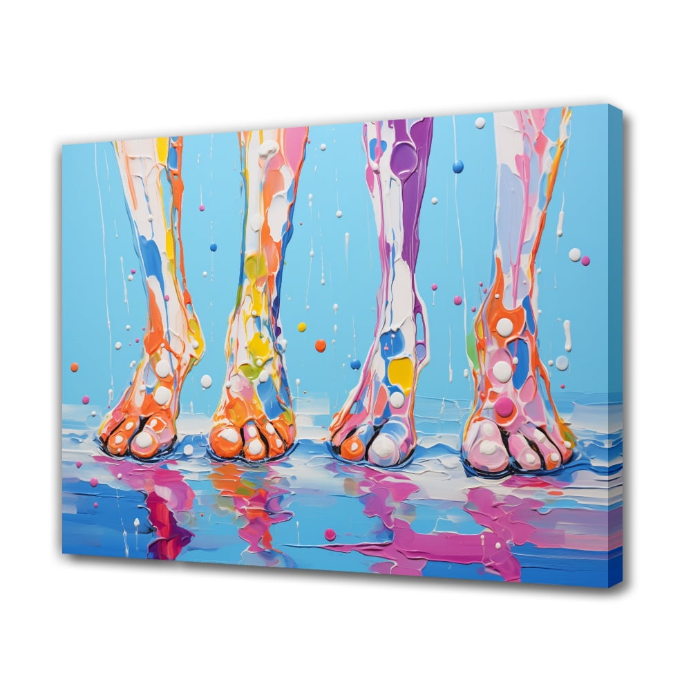 Abstract Art Modern Decorative Painting Feet Framed Canvas Poster ...
