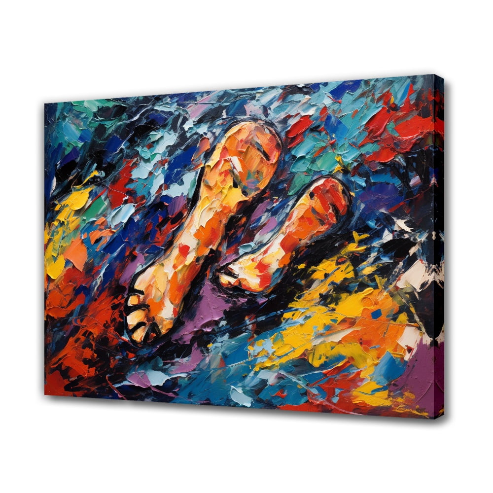 Abstract Art Modern Decorative Painting Footprints Framed Canvas Poster ...