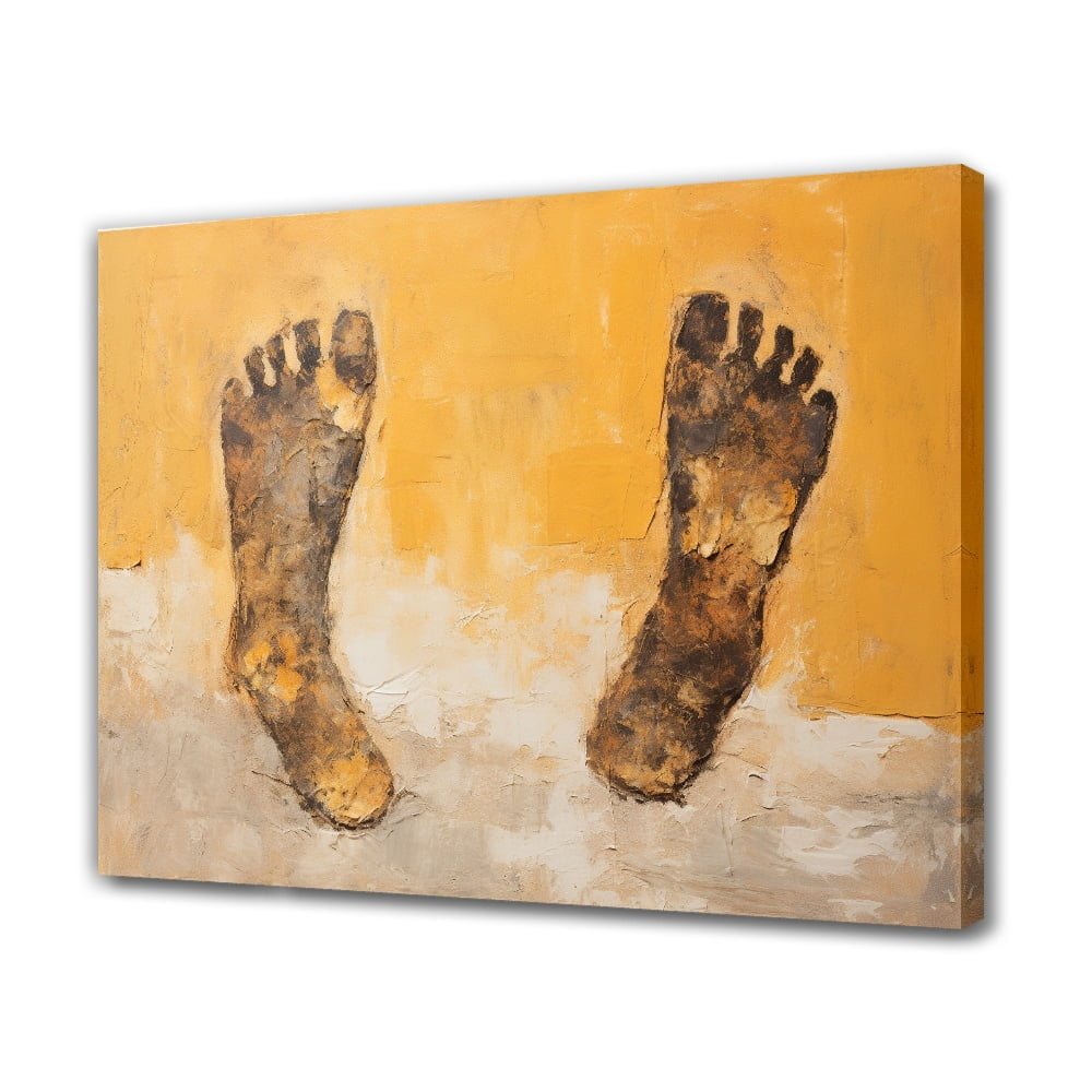 Abstract Art Modern Decorative Painting Footprints Framed Canvas Poster ...