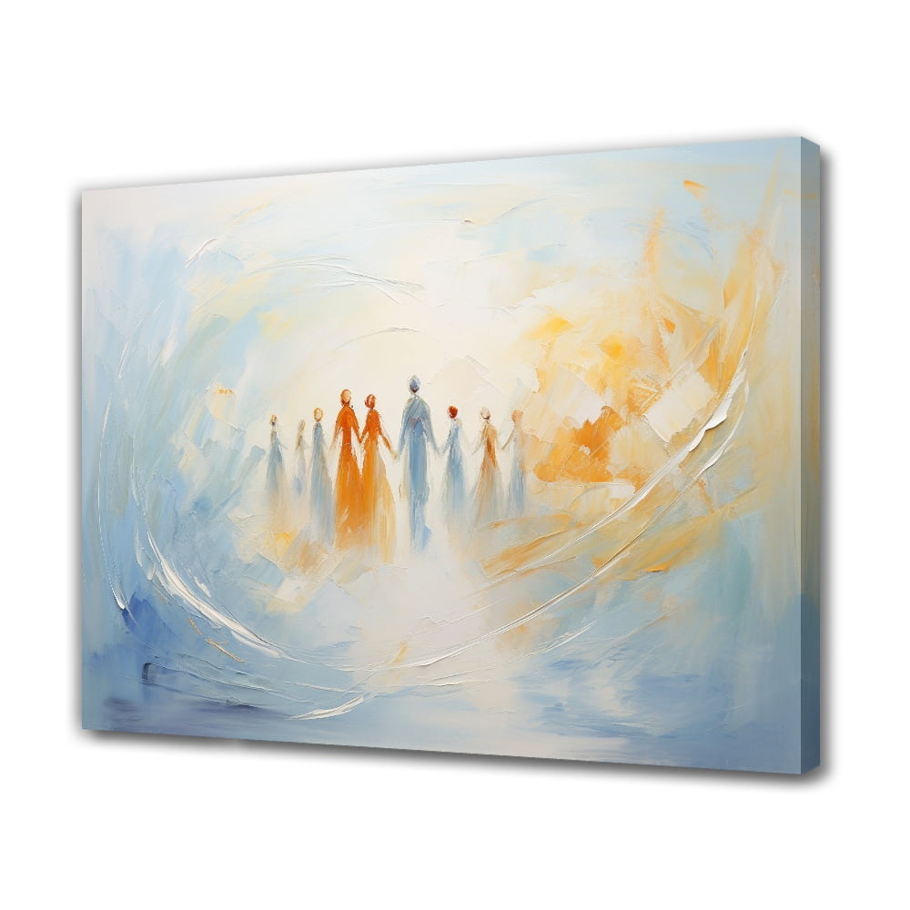 Abstract Art Modern Decorative Painting A Group Of People Holding Hands ...