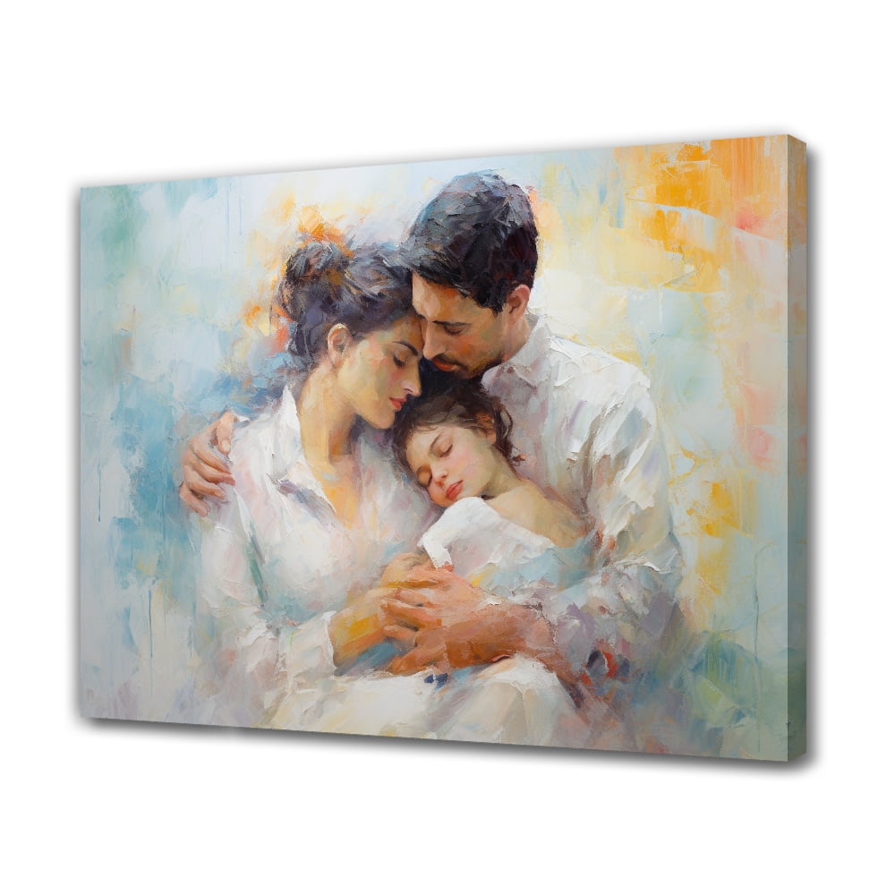 Abstract Art Modern Decorative Painting One Couple And Their Baby ...
