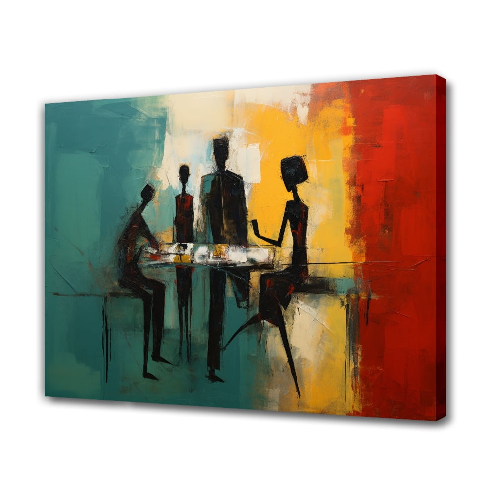 Abstract Art Modern Decorative Painting One Couple And Their Children ...