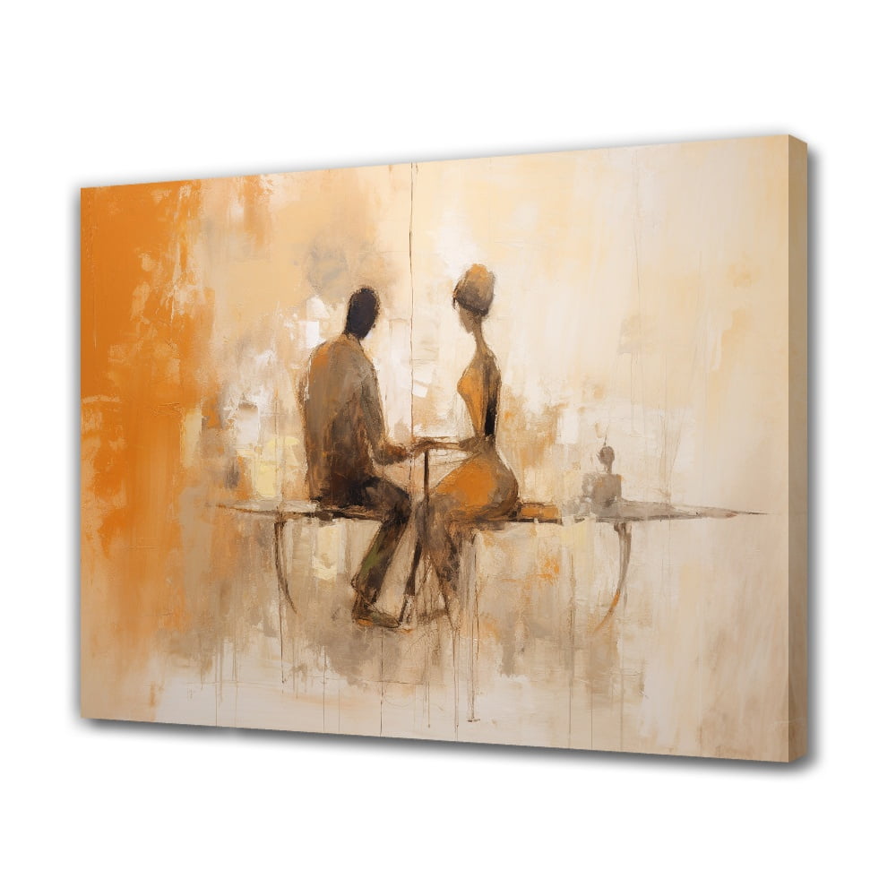 Abstract Art Modern Decorative Painting One Couple Framed Canvas Poster ...