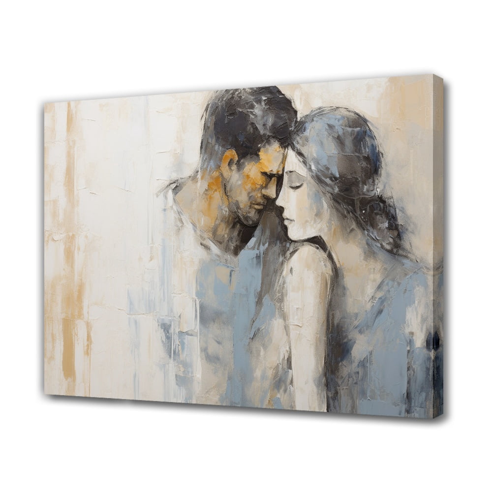 Abstract Art Modern Decorative Painting One Couple Snuggle Up To Each ...