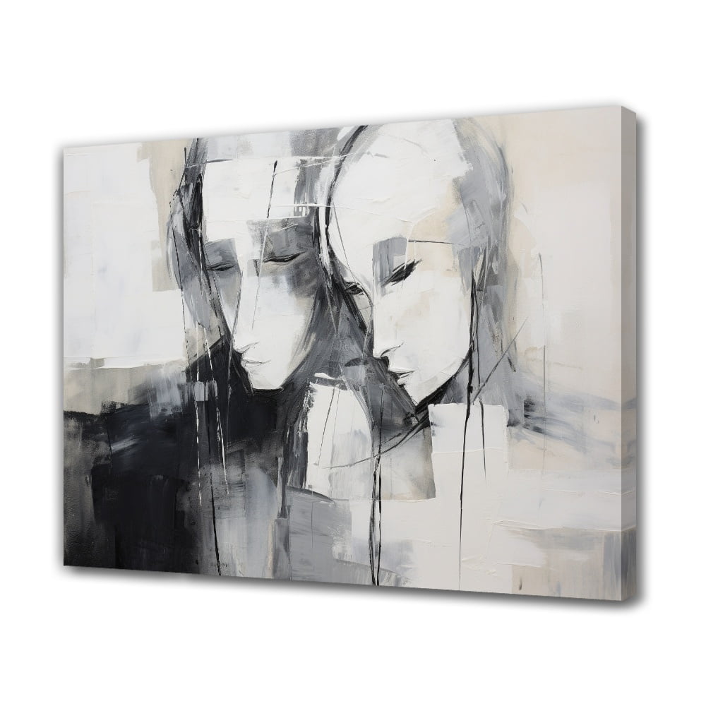 Abstract Art Modern Decorative Painting One Couple Snuggle Up To Each ...
