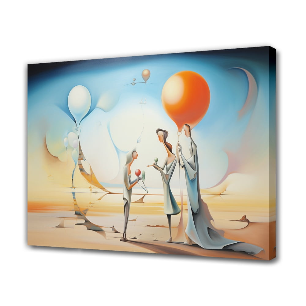 Abstract Art Modern Decorative Painting Surreal Style Framed Canvas ...