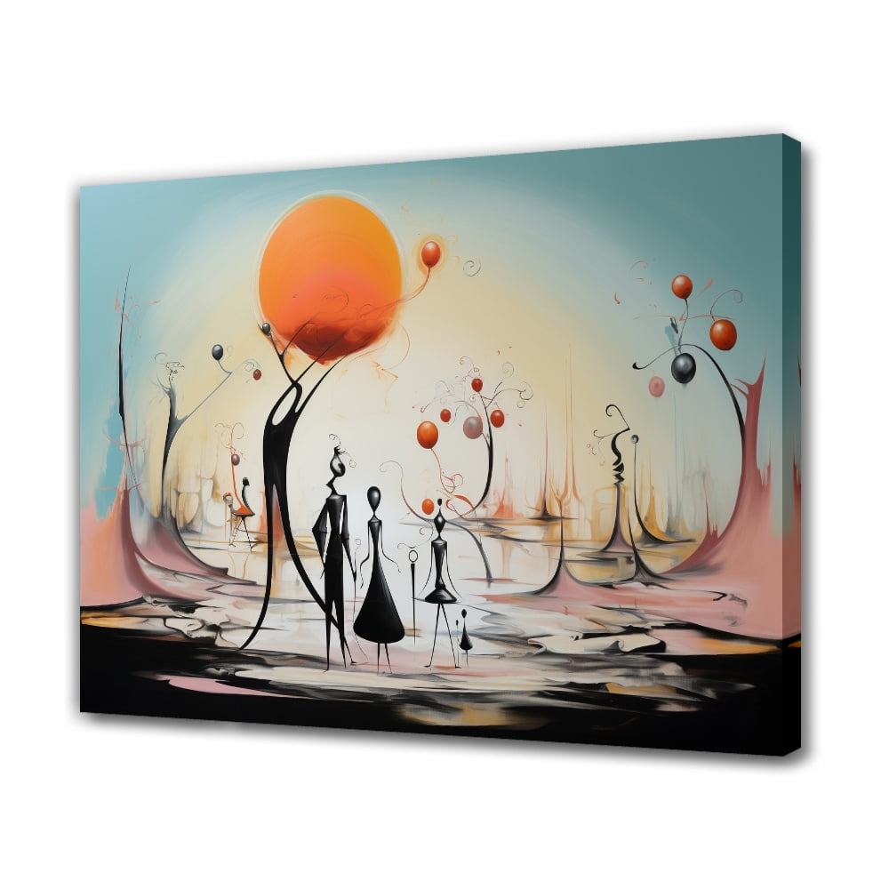 Abstract Art Modern Decorative Painting Surreal Style Framed Canvas ...