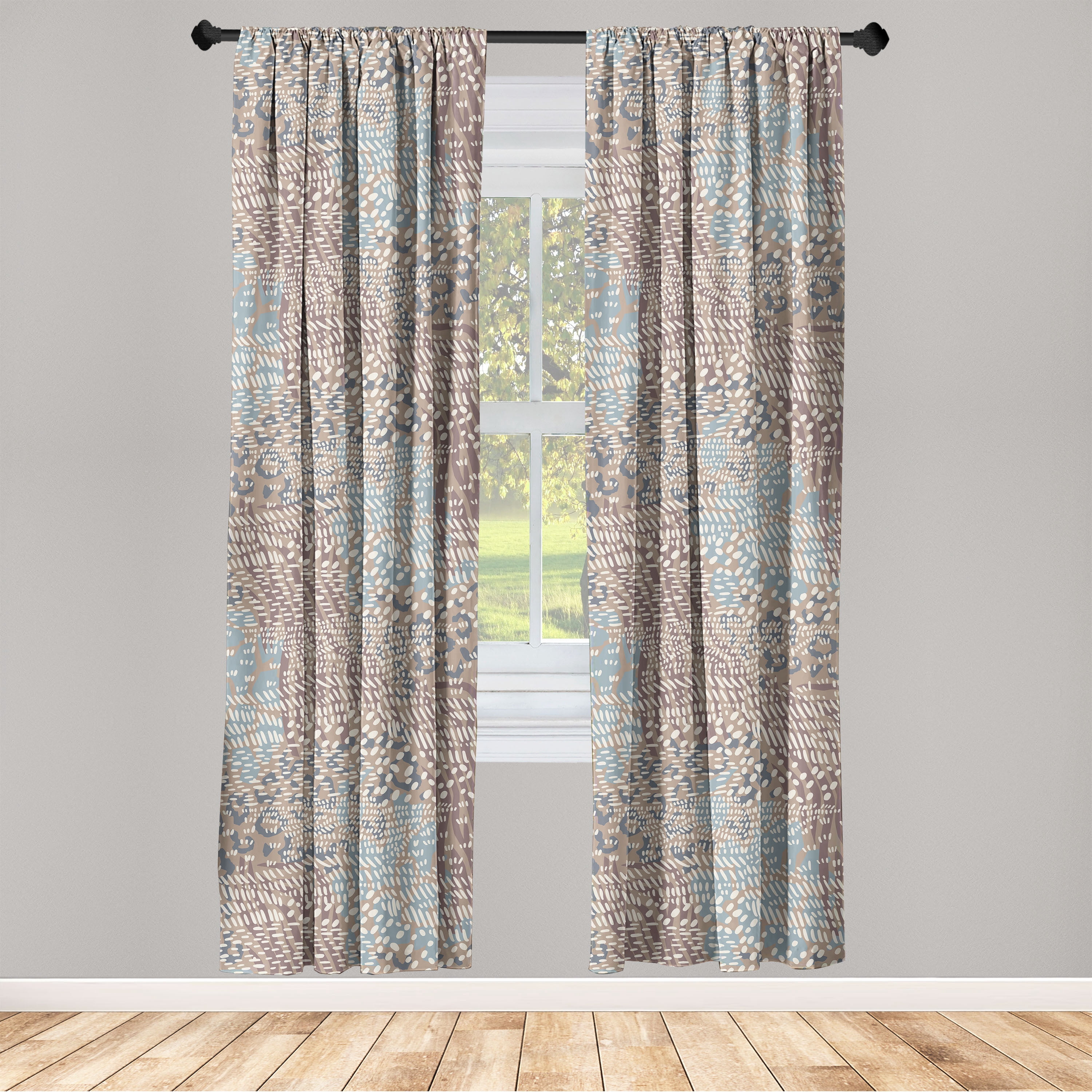 Abstract Art Modern Window Curtains, Contemporary Boho Spots and Tribal ...