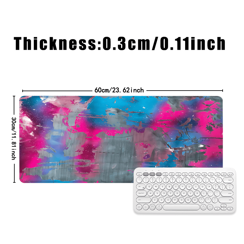 Abstract Art Mouse Pad 31.5 x 11.82 Inches Rubber Desk Mat with Pink ...