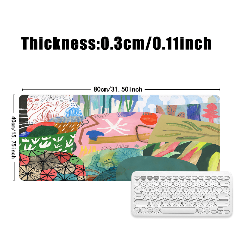 Abstract Art Mouse Pad 31.5 x 11.82 Inches Rubber Desk Mat with ...