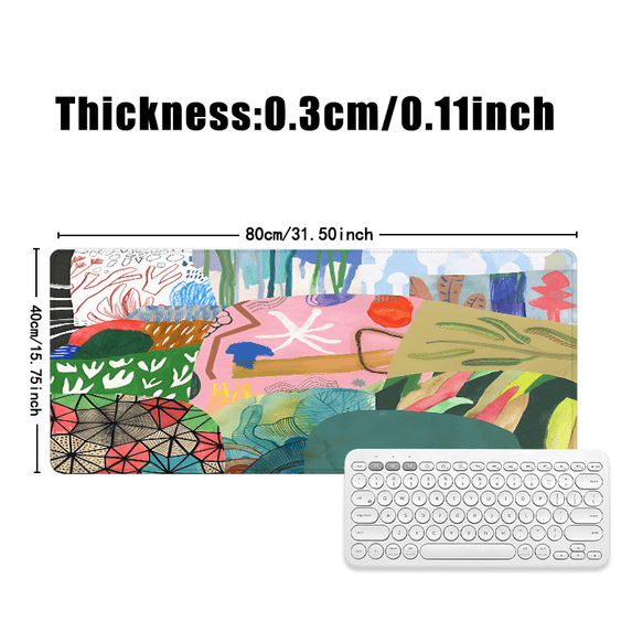 Abstract Art Mouse Pad 31.5 x 11.82 Inches Rubber Desk Mat with ...