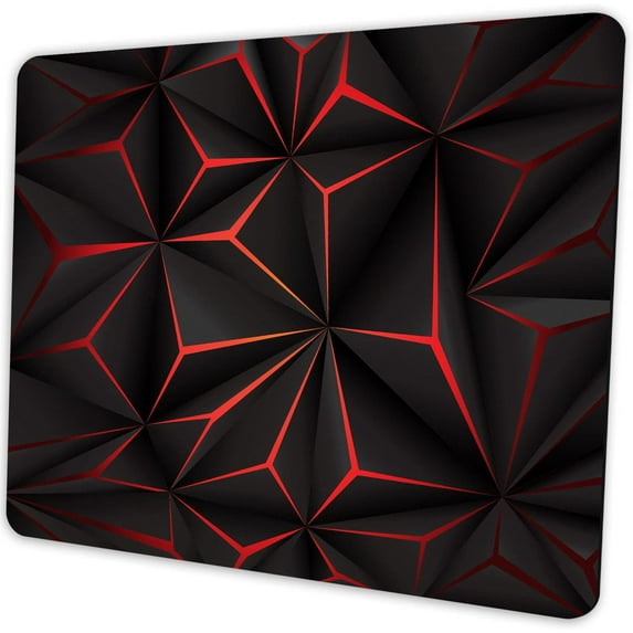 Abstract Art Mouse Pad with Personalized Red Design Non-Slip Rubber ...