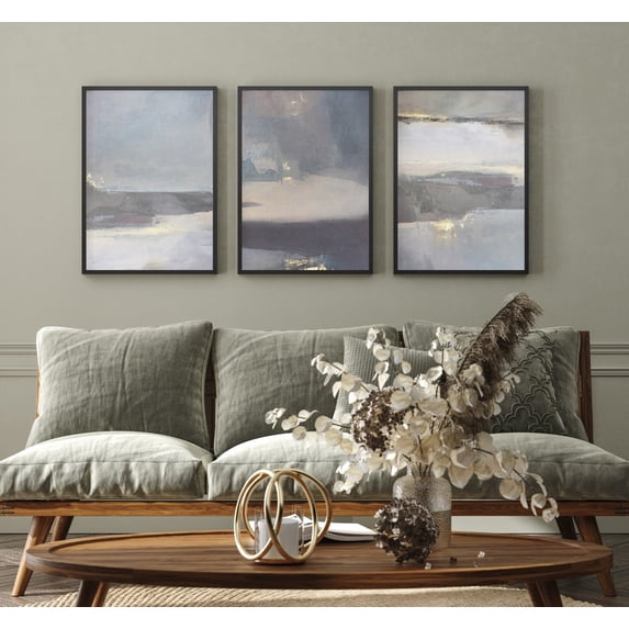 Abstract Art Neutral Navy Gold Living Room Wall Art Poster Prints Home ...
