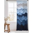 Abstract Art Ocean Sheer Curtains 84 Inch Long 1 Panel Gradient Blue ...