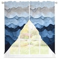 Abstract Art Ocean Sheer Curtains Swag Valances for Windows Gradient ...